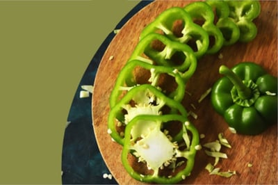 Capsicum Green Sliced (200g Pack) : Buy online | freshtohome.com