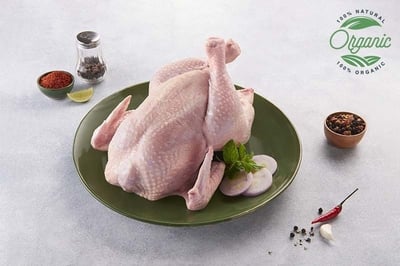 Organic Premium Chicken - With Skin Whole Chicken (1.1kg Pack) : Buy ...