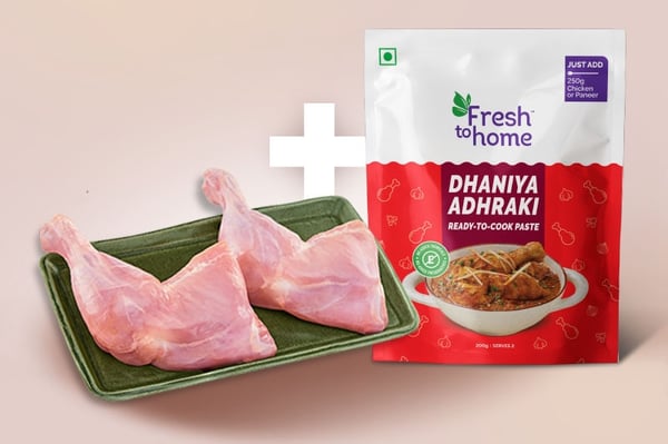 Combo: (Premium Chicken Whole Leg Pack of 2 Pcs + 200g Dhaniya Adhraki ...