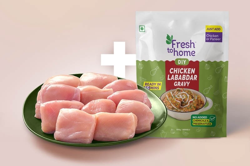 Combo: (Premium Boneless Chicken Cubes 250g + Chicken Lababdar Ready-To ...