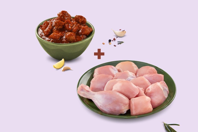Combo: (480g Premium Chicken Skinless Curry Cut + 150g Preservative ...
