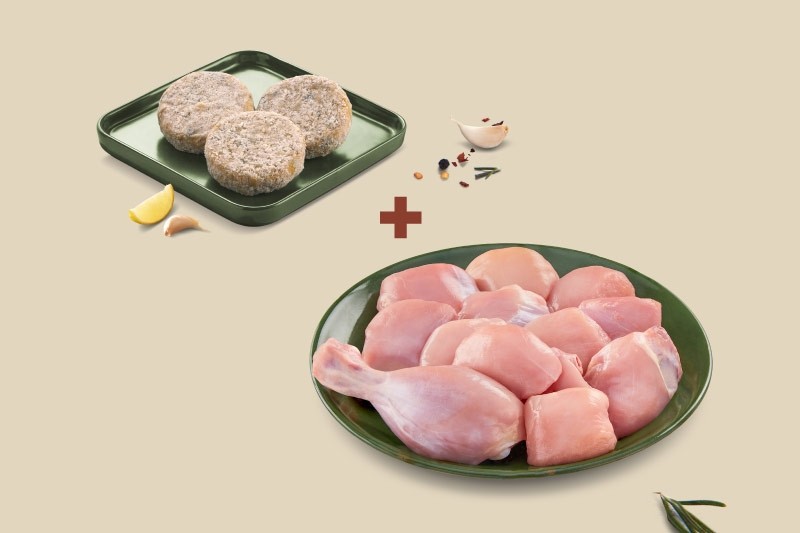 Combo: (480g Premium Chicken Skinless Curry Cut + Pack of 3 Yummy ...
