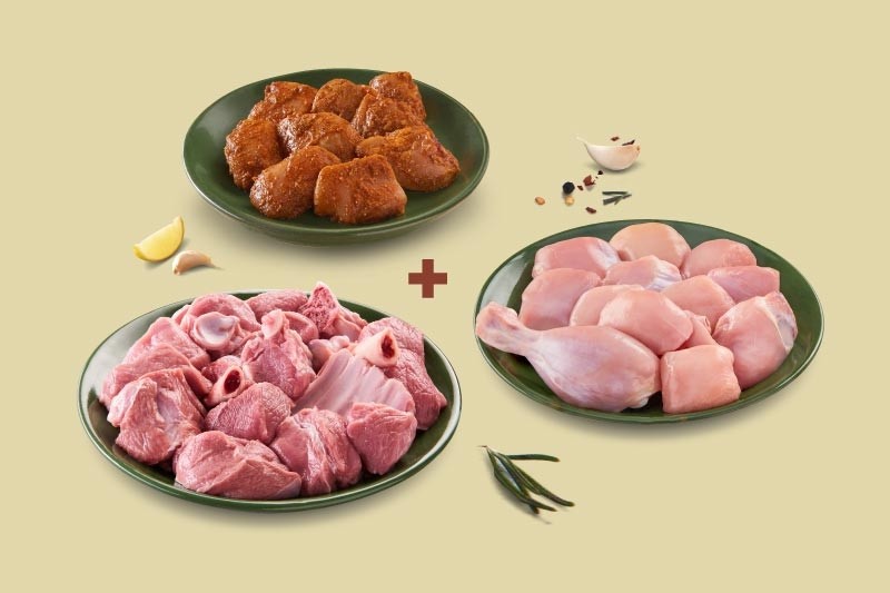 Triple Combo: (480g Premium Chicken Skinless Curry Cut + 480g Premium ...