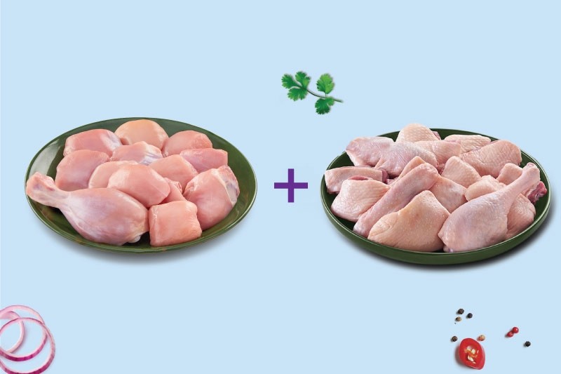 Combo: (Premium Chicken Skinless Curry Cut 480g Pack + Premium ...