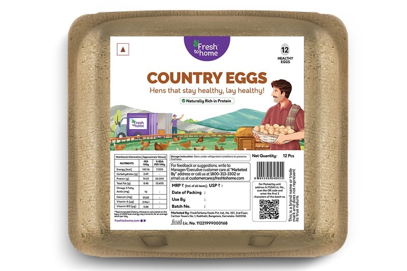 Premium Country Chicken Eggs (Pack of 12) : Buy online | freshtohome.com