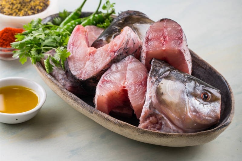 Rohu / Rui / ರೋಹು (2kg to 3kg) - Curry Cut (May include head pieces ...