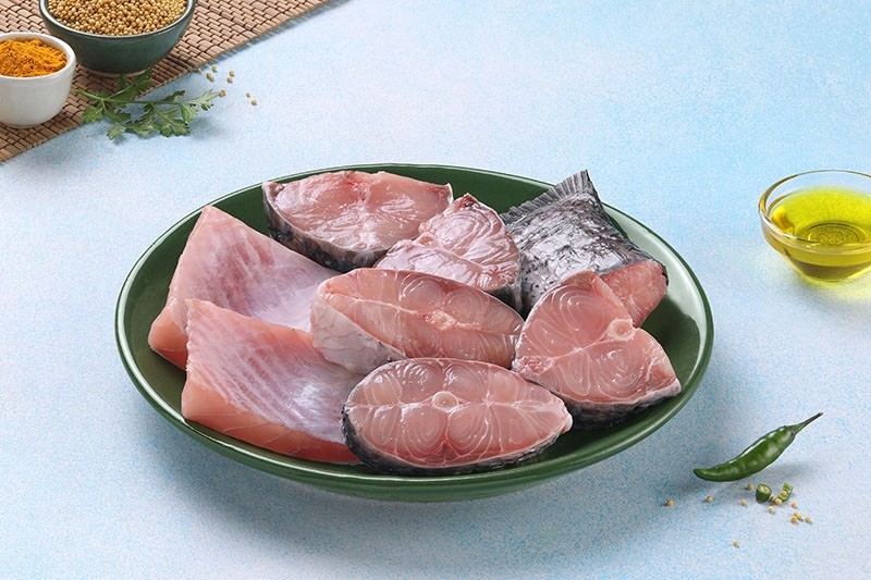 Rohu / Rui (Size/Grade 2kg-3kg) - Bengali Cut Headless (480g to 500g ...