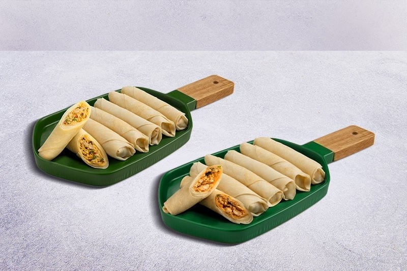 Spring Roll Combo: (220g Schezwan Chicken Spring Roll + 220g Cajun ...