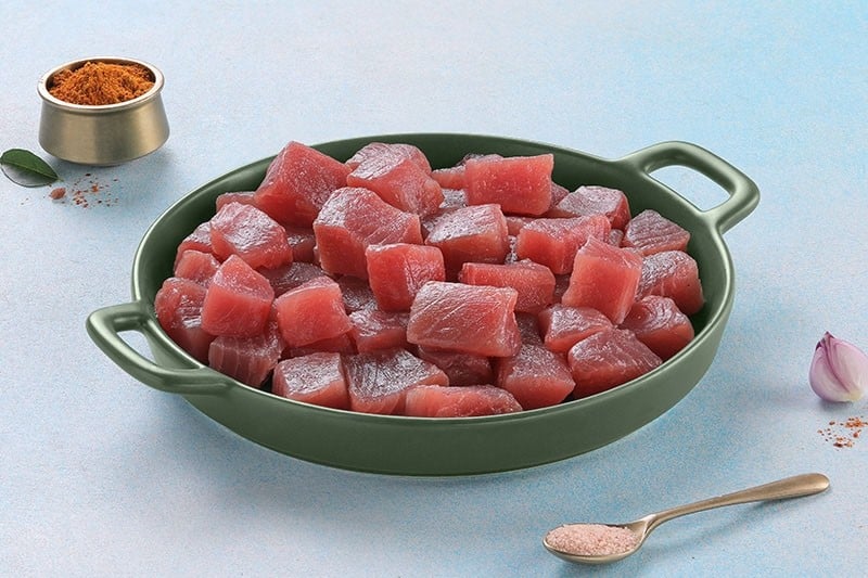 Yellow Fin Tuna - Skinless Cubes (380g to 400g Pack) : Buy online ...