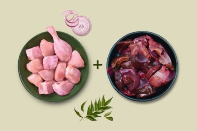 Chicken Skinless Curry Cut + Premium Goat Liver Pack : Buy online ...