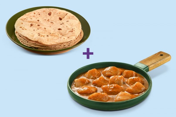 Combo: (450g Whole Wheat Chapati / Roti + 450g Butter Chicken Gravy ...