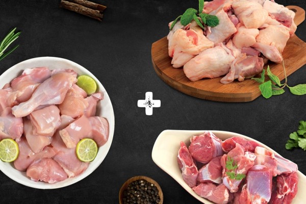 Triple Combo: (1kg Premium Chicken Skinless Curry Cut + 800g Kuttanadan ...