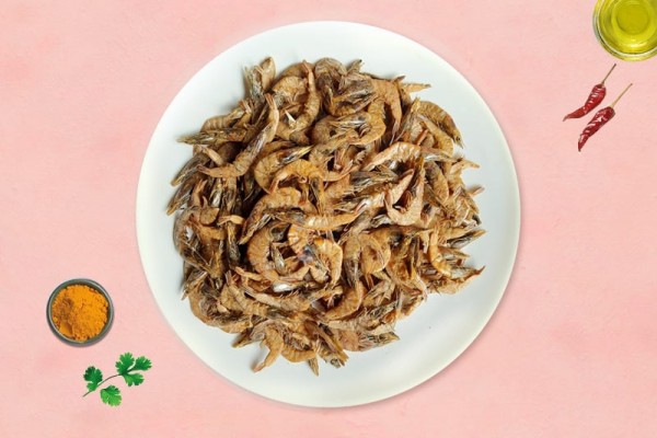 Dry Sea Prawns / Chemmin / Jinga (Salted) - 100g Pack | Kottakkal