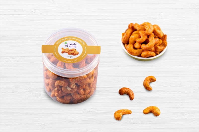 Jumbo Roasted Chili Cashews - Pack of 180gm : Buy online | freshtohome.com