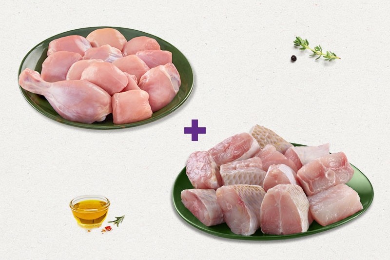 Combo: (Premium Tender Chicken Skinless Curry Cut 480g + Red Snapper ...
