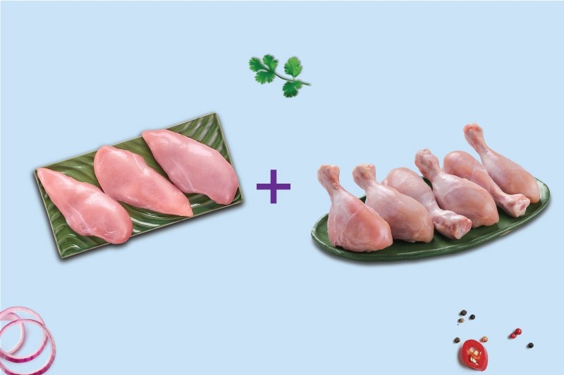 Combo: (480g Premium Boneless Chicken Breast Fillet Pack + Premium ...