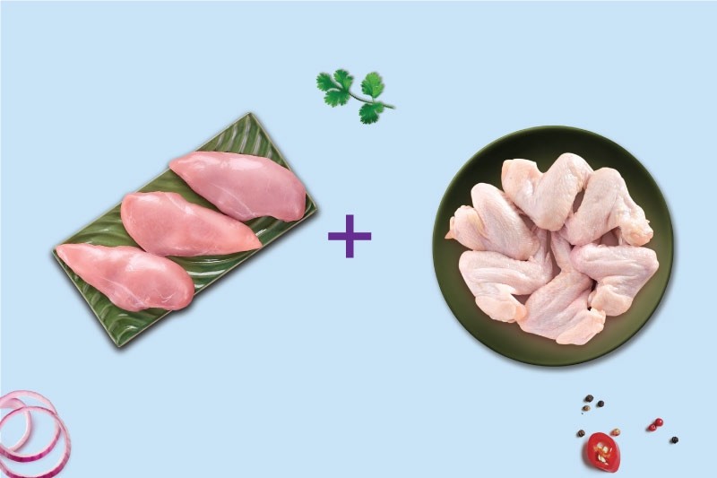 Combo: (480g Premium Boneless Chicken Breast Fillet Pack + 480g Premium ...