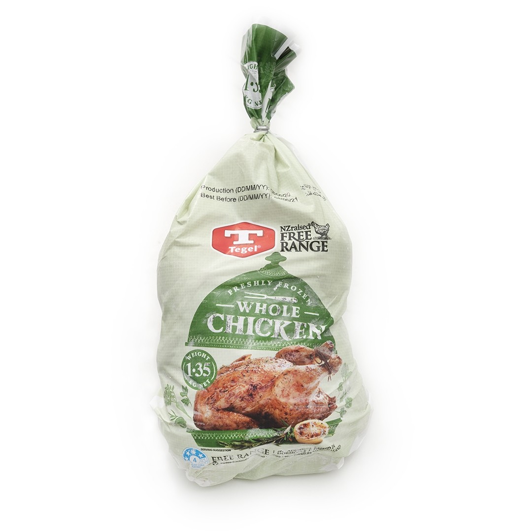 New Zealand Tegel's Free Range Frozen Whole Chicken - Pack of 1.35kg ...