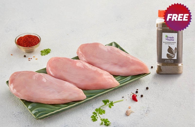 Combo: (Premium Boneless Chicken Breast Fillet 1kg + Black Pepper ...