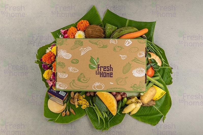 Combo: (Onam Sadhya Box + Onam Flower Kit ) : Buy online | freshtohome.com