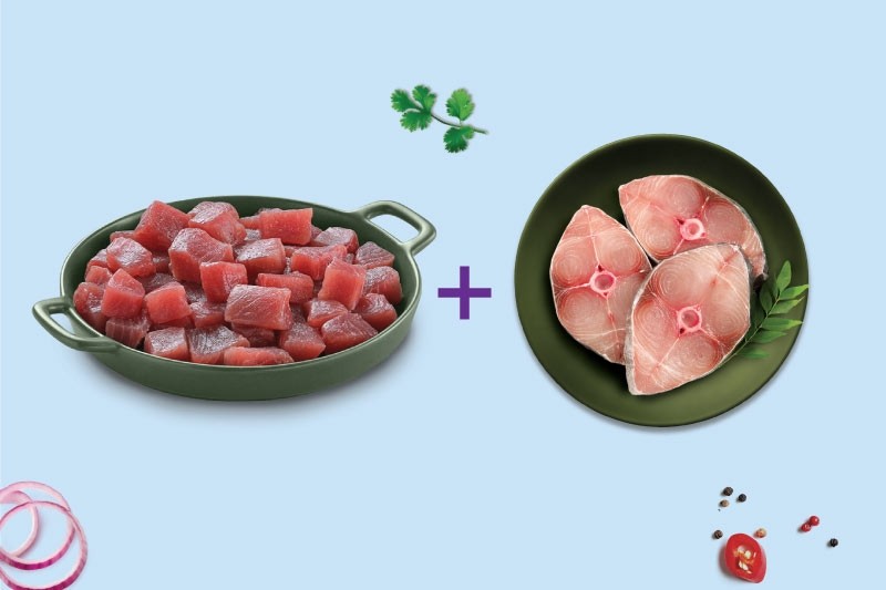 Combo: (YellowFin Tuna / Kera Skinless Cubes 380g Pack + Seer Fish ...