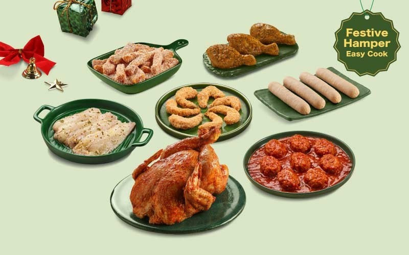 Festive Hamper Ready To Cook: (1.2Kg Whole Roast Stuffed Chicken + 300g ...